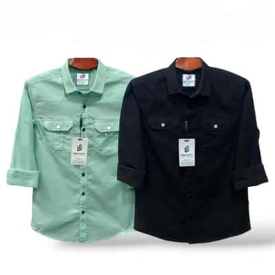 Double pocket shirt-2 piece || 1056